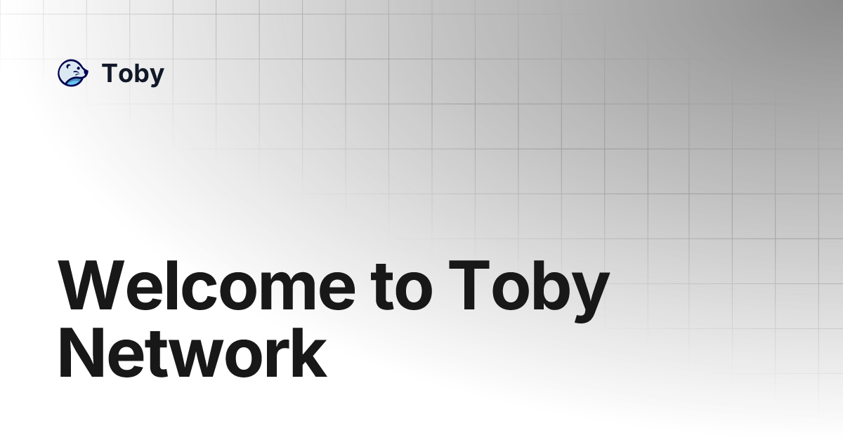 Welcome to Toby Network | Toby